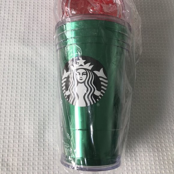 Starbucks | Dining | Starbucks 28 Nwt Green 16 Oz With Lid And Straw ...